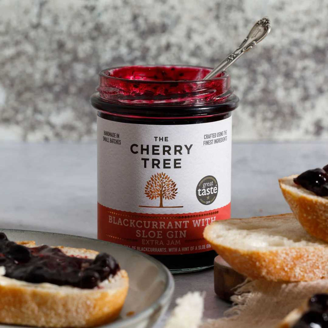 British Foods | Blackcurrant Jam with Sloe Gin The Cherry Tree 225g ...