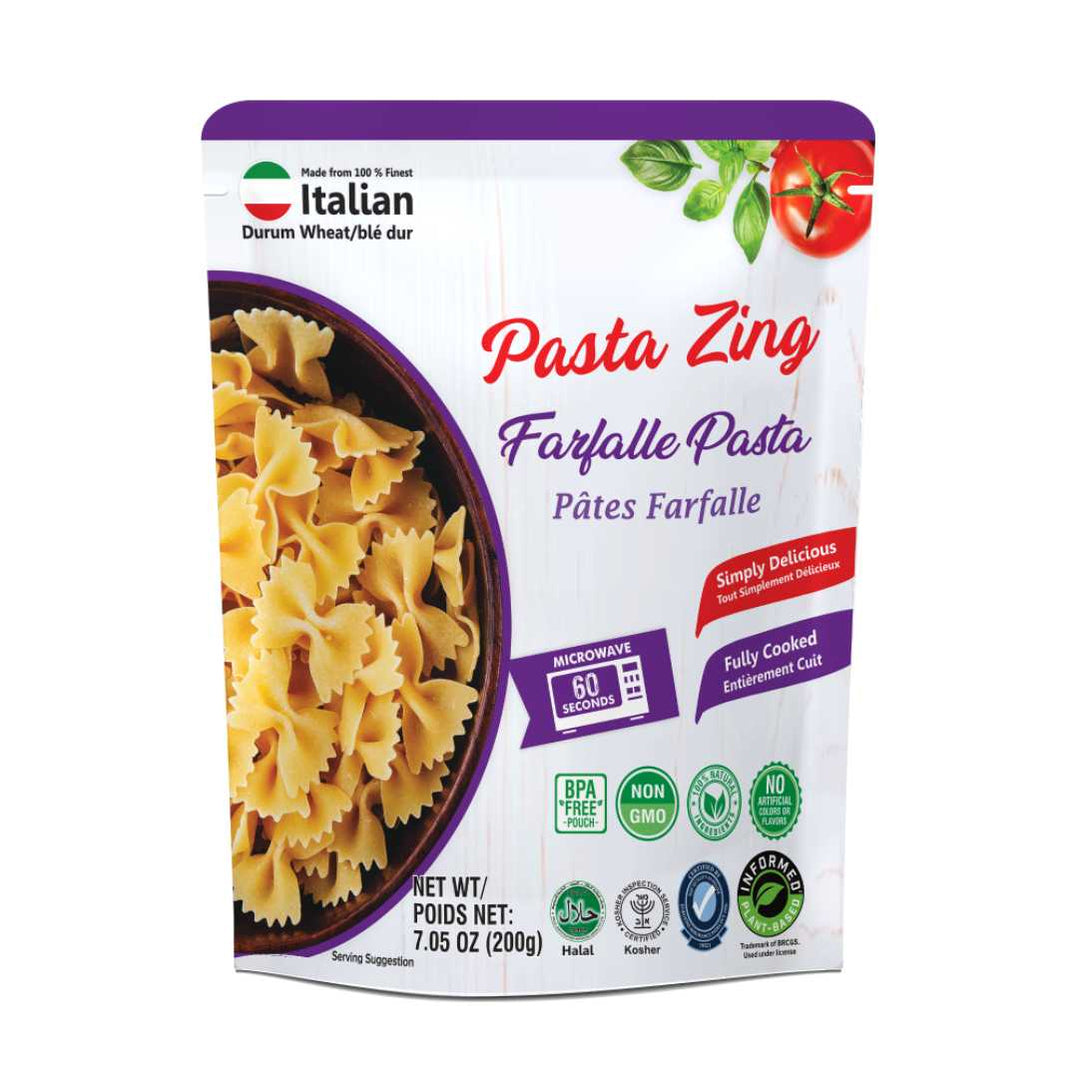 Pasta Zing Farfalle 200g | Ready to Eat in 60 seconds — Gourmet World Foods