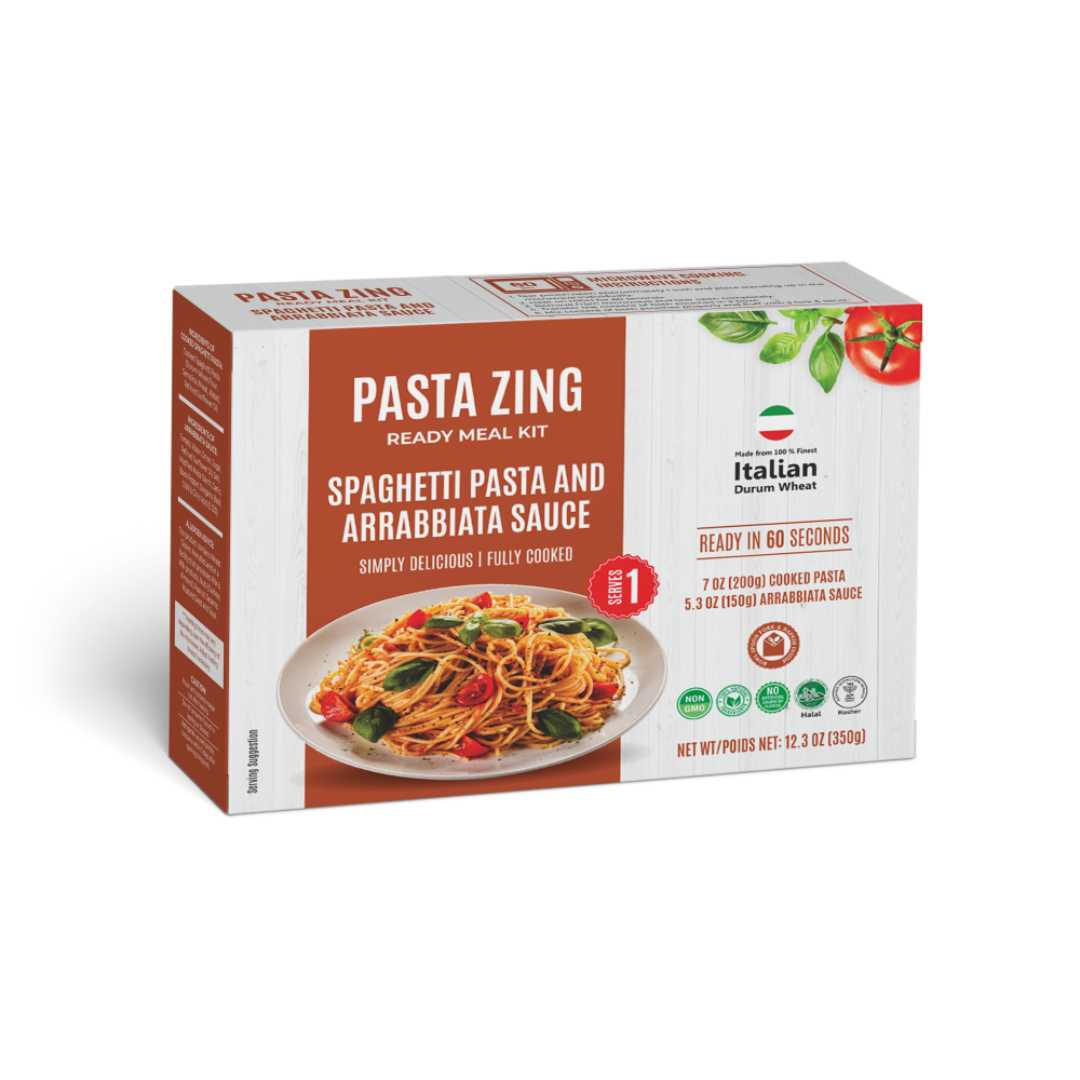 Cooked Pasta Zing Spaghetti in Arrabbiata Sauce Meal Kit 350g | Ready ...