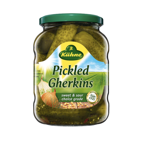 Gherkins Sweet and Sour Kuhne 720ml | Pickled Gherkins | European Foods ...