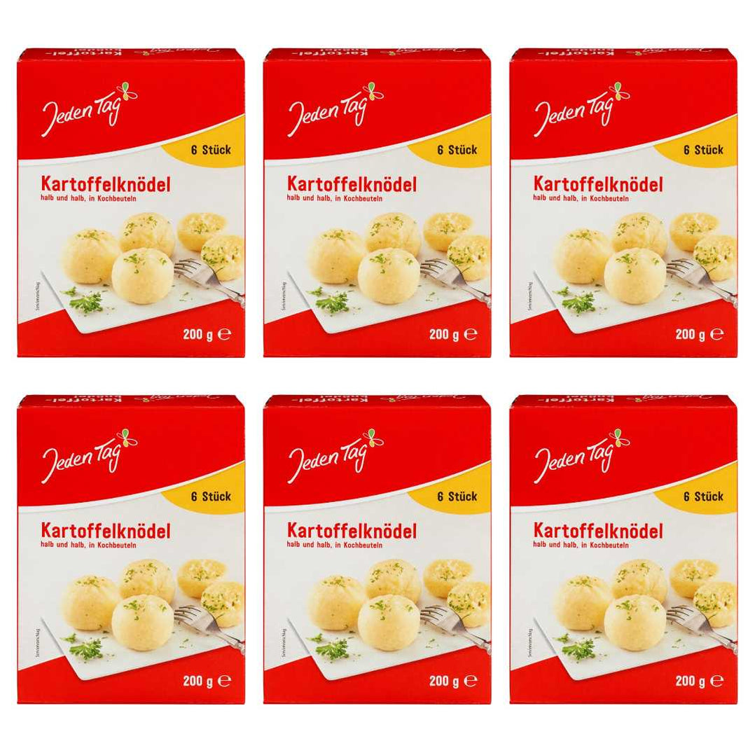 Jeden Tag Potato Dumplings Half & Half in Cooking Bag Value Pack 6 x ...