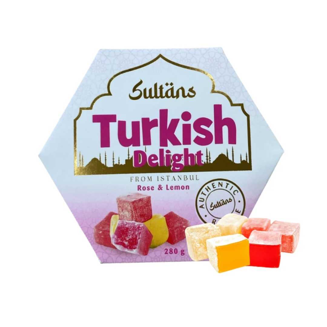 Sultans Turkish Delight Rose & Lemon 280g | Turkish Foods — Gourmet ...