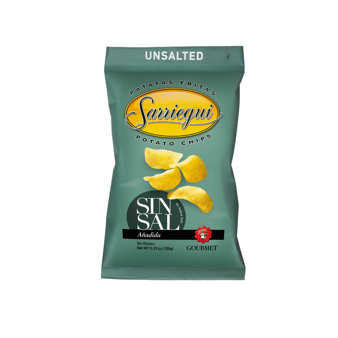Unsalted Potato Chips with EVOO Sarriegui 125g — Gourmet World Foods
