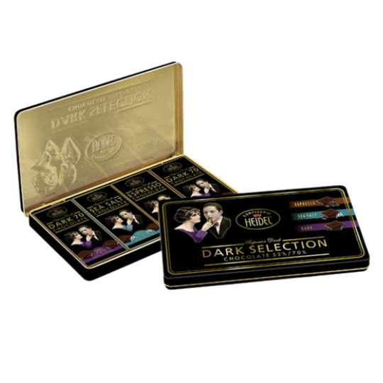 Chocolate Tin Heidel Assorted Dark Selection 120g — Gourmet World Foods