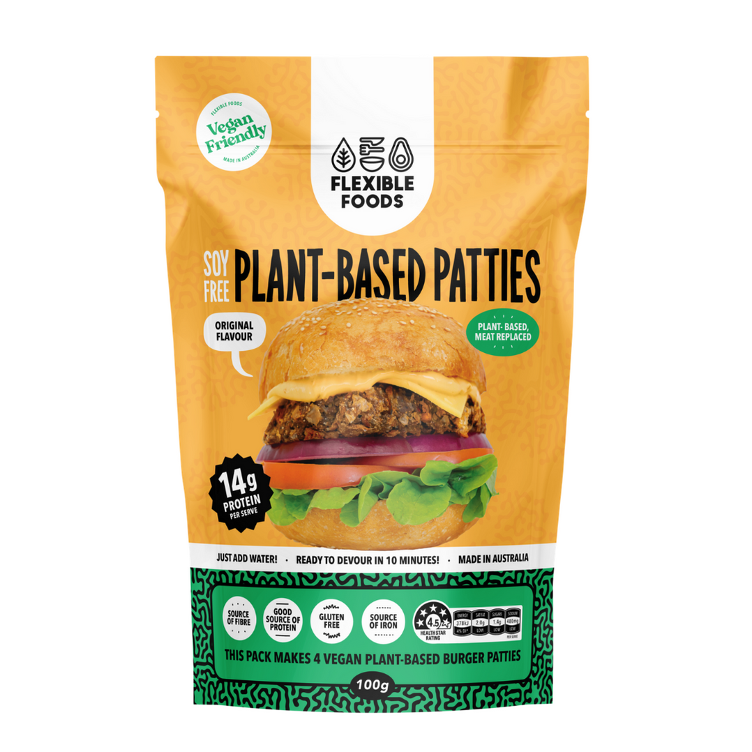 Plant Based Burger Patties Flexible Foods 100g — Gourmet World Foods