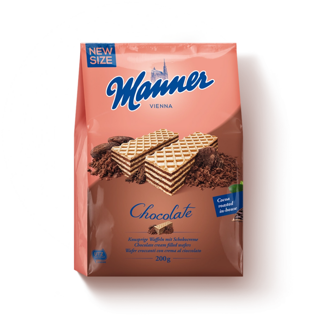 Manner Chocolate Cream Wafers | European Foods — Gourmet World Foods
