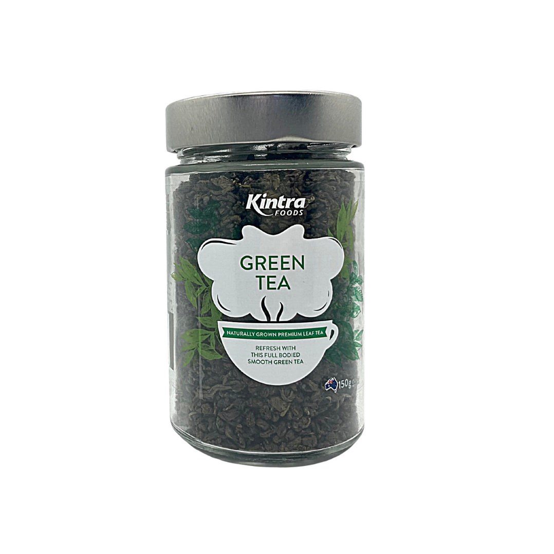 Kintra Foods Organic Loose Leaf Green Tea 150g / 5.3oz Jar — Gourmet ...