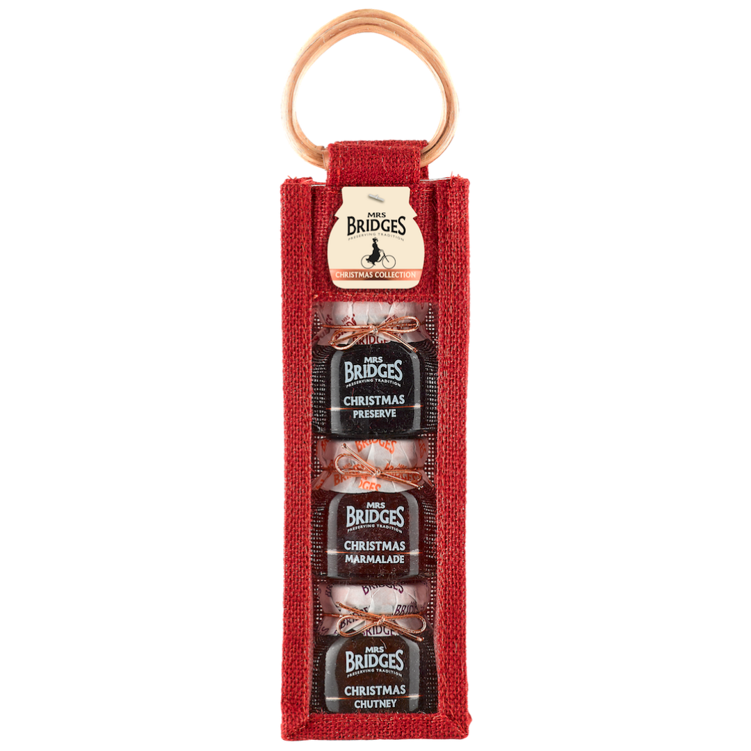 Mrs Bridges Christmas 3 jar Gift Set in Jute Bag | Gourmet — Gourmet ...